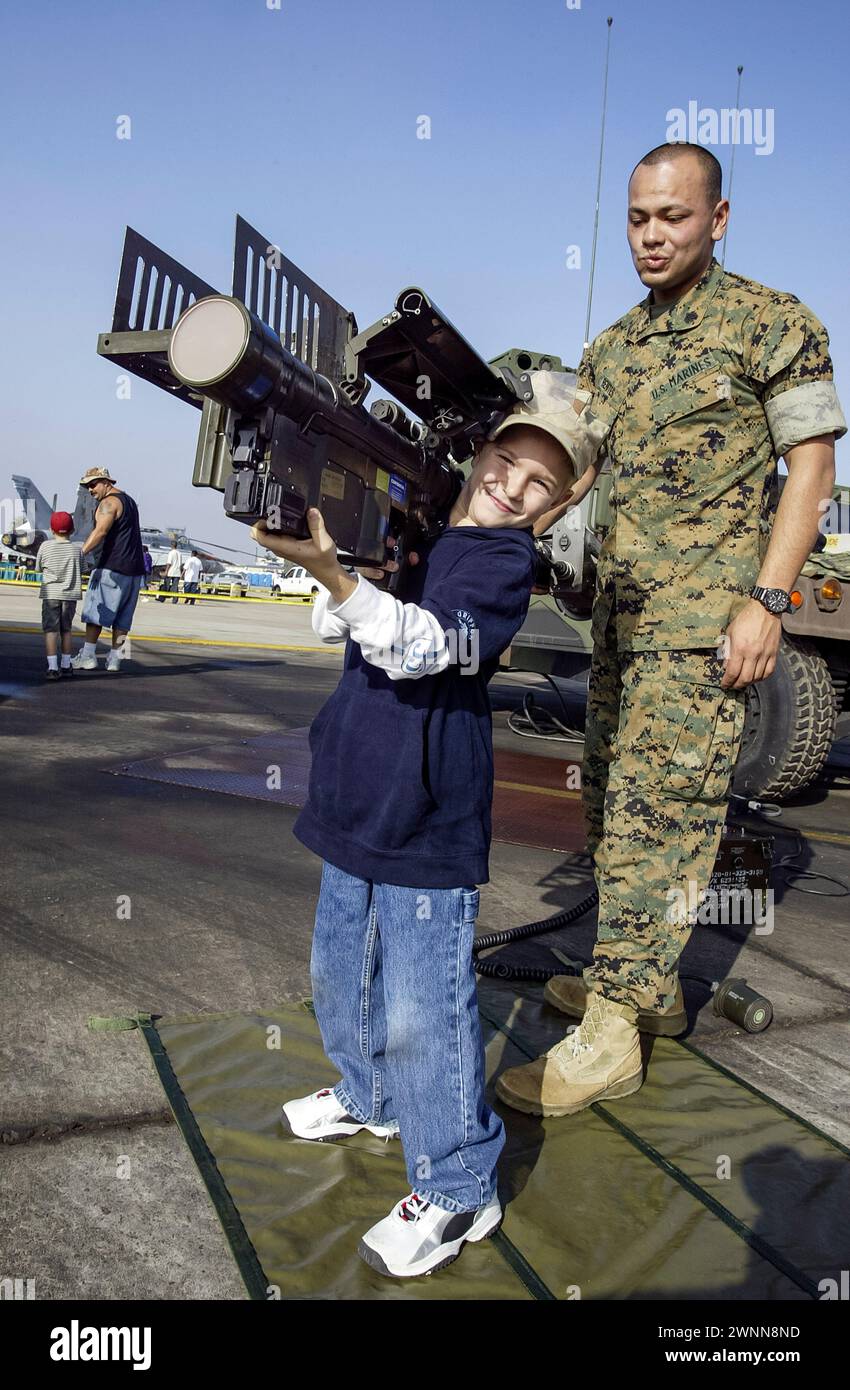 A child checks out a laser guided missile launcher at the Miramar Air ...