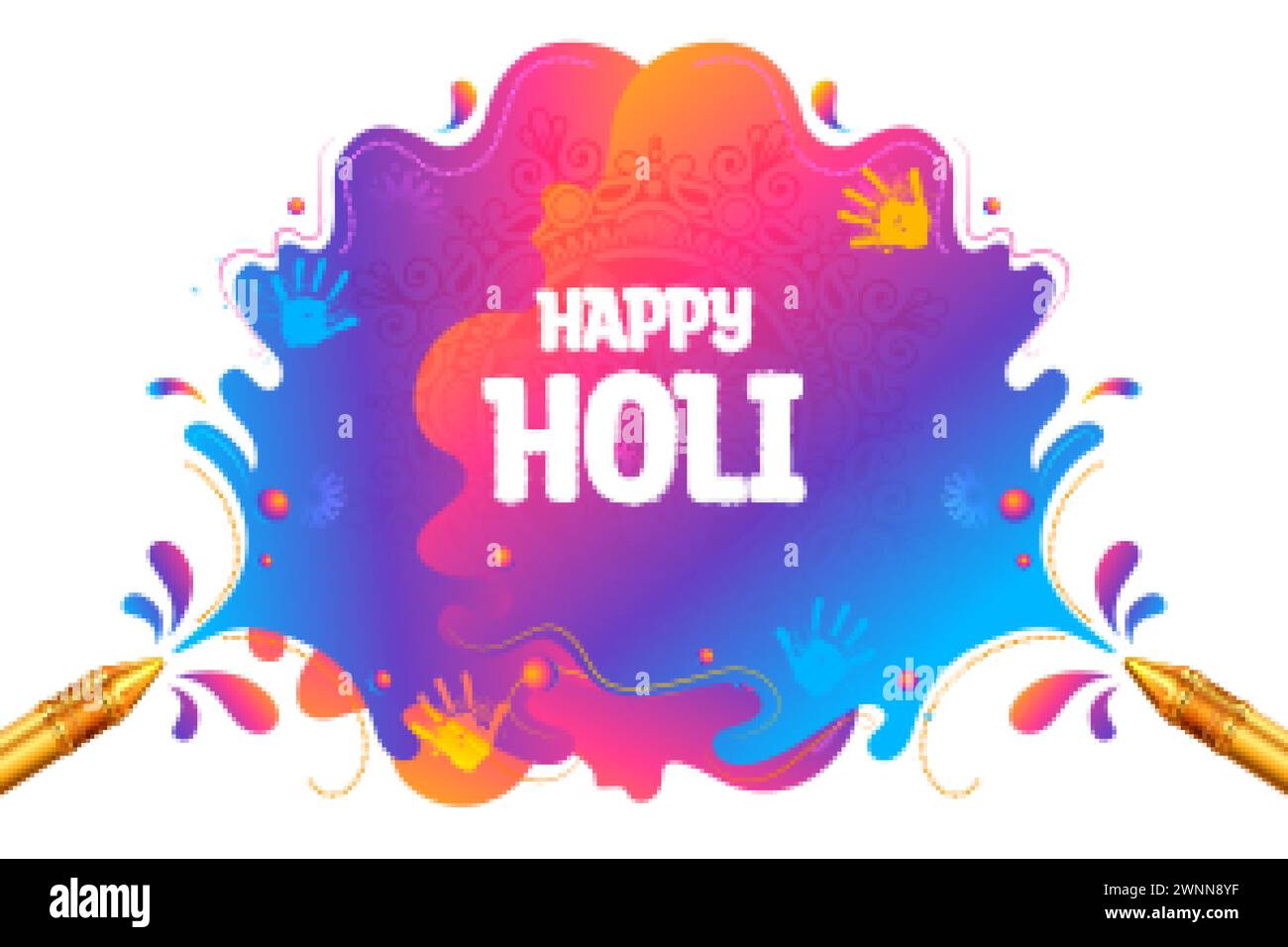 illustration of abstract colorful splash for Happy Holi background card ...