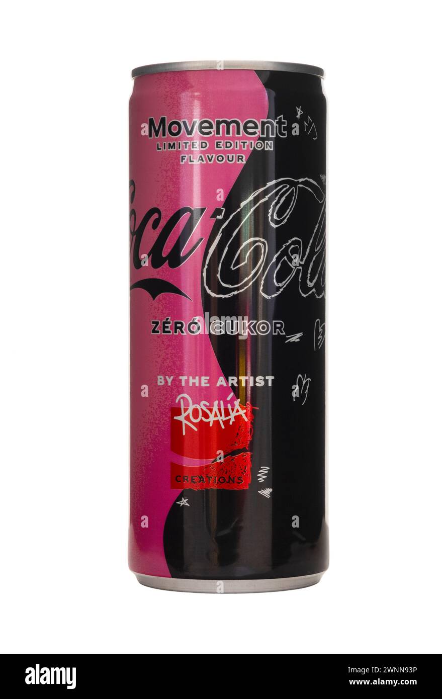 can of hungarian special edition rosalia coca cola cut out white ...
