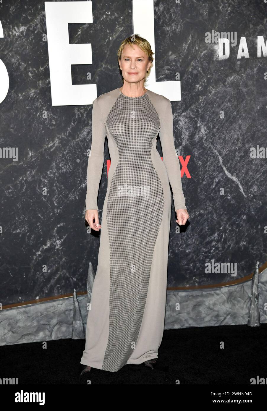 Robin Wright attends the premiere of Netflix's "Damsel" at the Paris ...