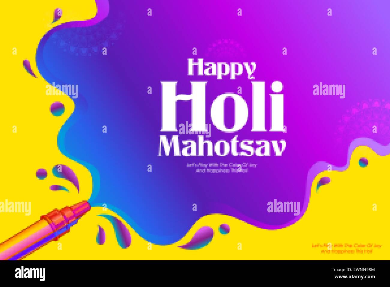 illustration of abstract colorful splash for Happy Holi background card ...