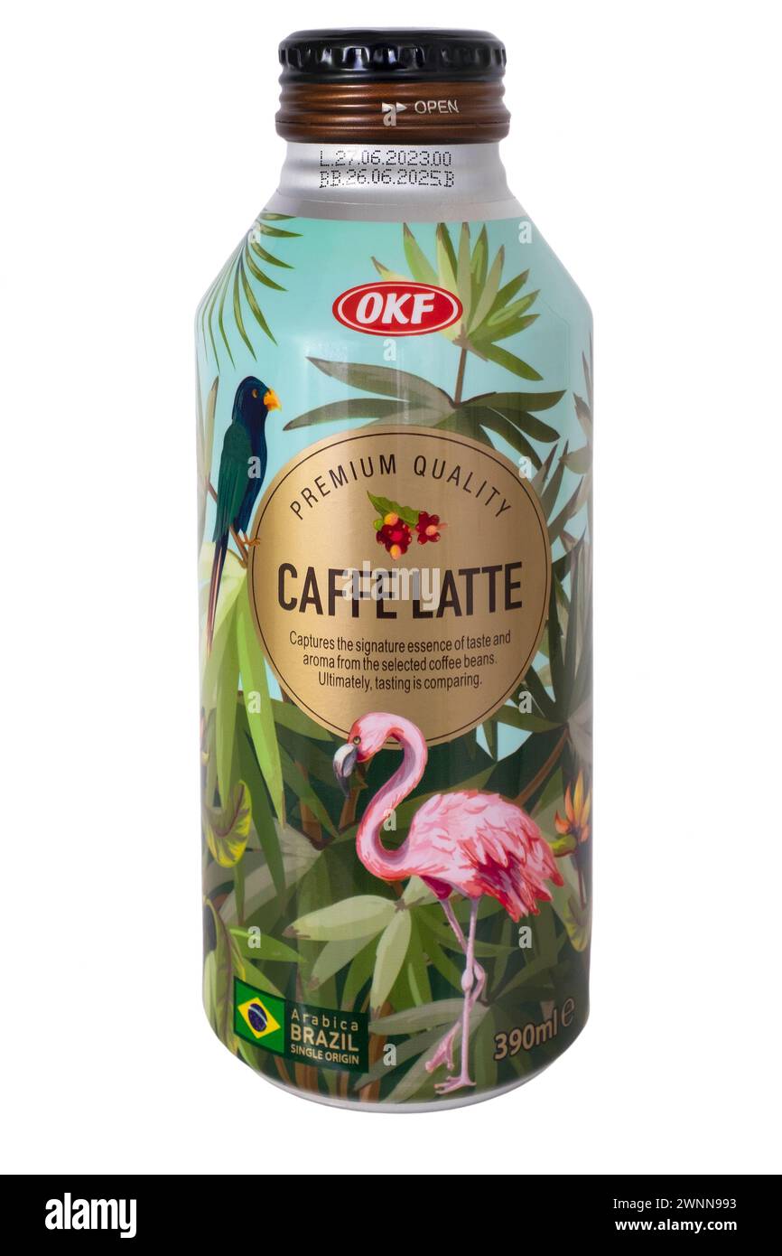 bottle of ready to drink okf arabica brazil premium quality caffe latte ...
