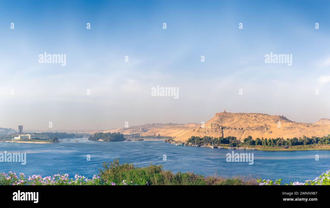 A view of the River Nile in Aswan, Egypt Stock Photo - Alamy