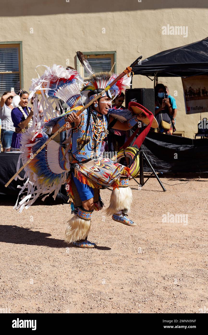 Tombstone, AZ - Oct. 9, 2021: Native American dancing at the 2nd Annual ...