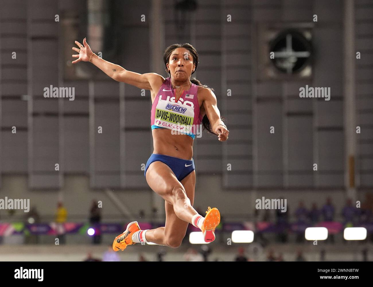 USA's Tara Davis-Woodhall in the Women's Long Jump final during day ...