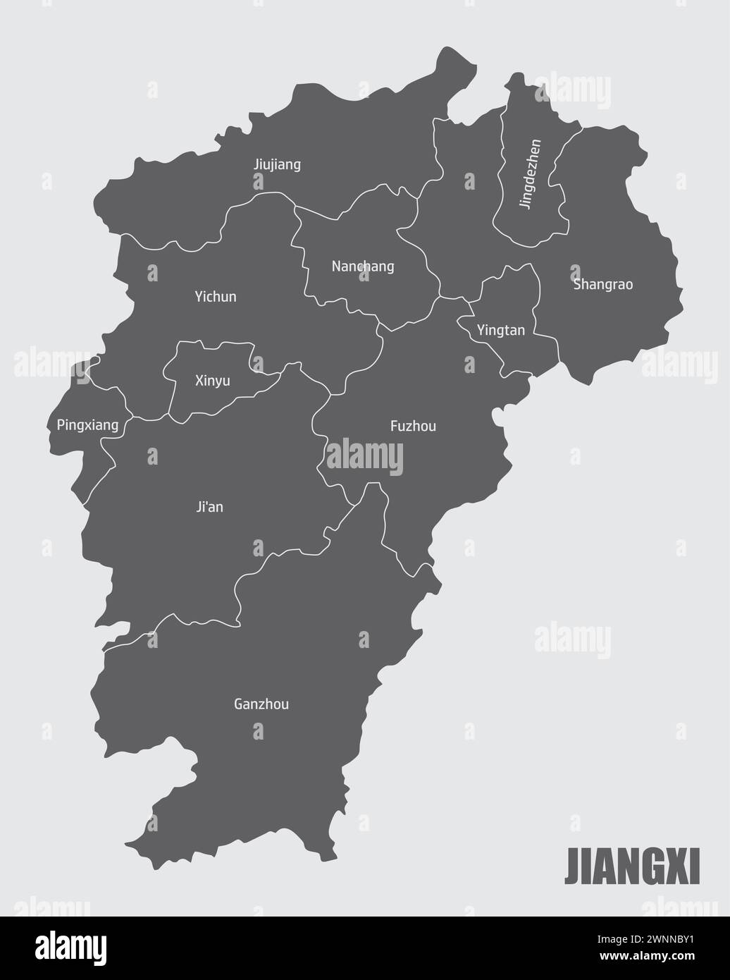 Jiangxi china asia map hi-res stock photography and images - Alamy