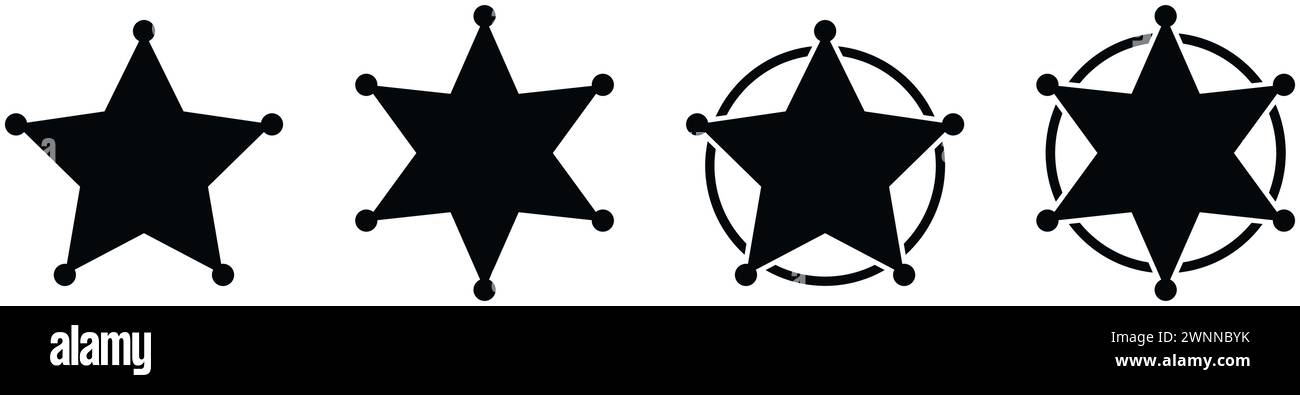 Sheriff star icon set basic simple design Stock Vector Image & Art - Alamy