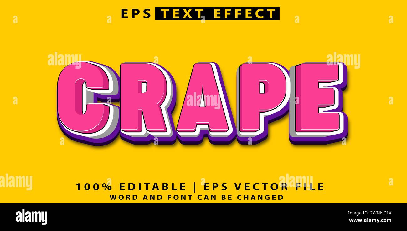 3d editable text effect Stock Vector Image & Art - Alamy