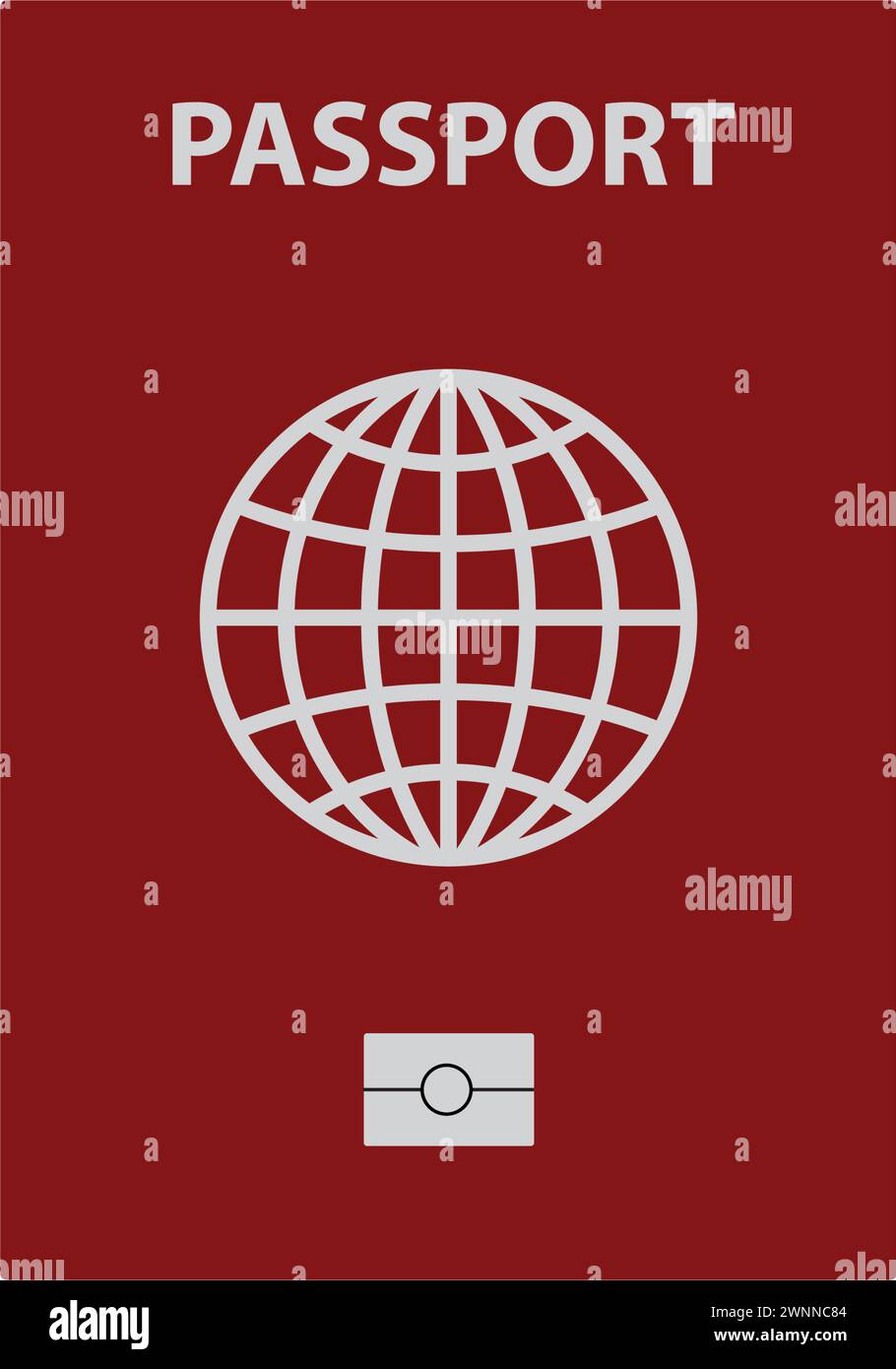 World Passport. Style is flat symbol, rounded angles Stock Vector Image ...