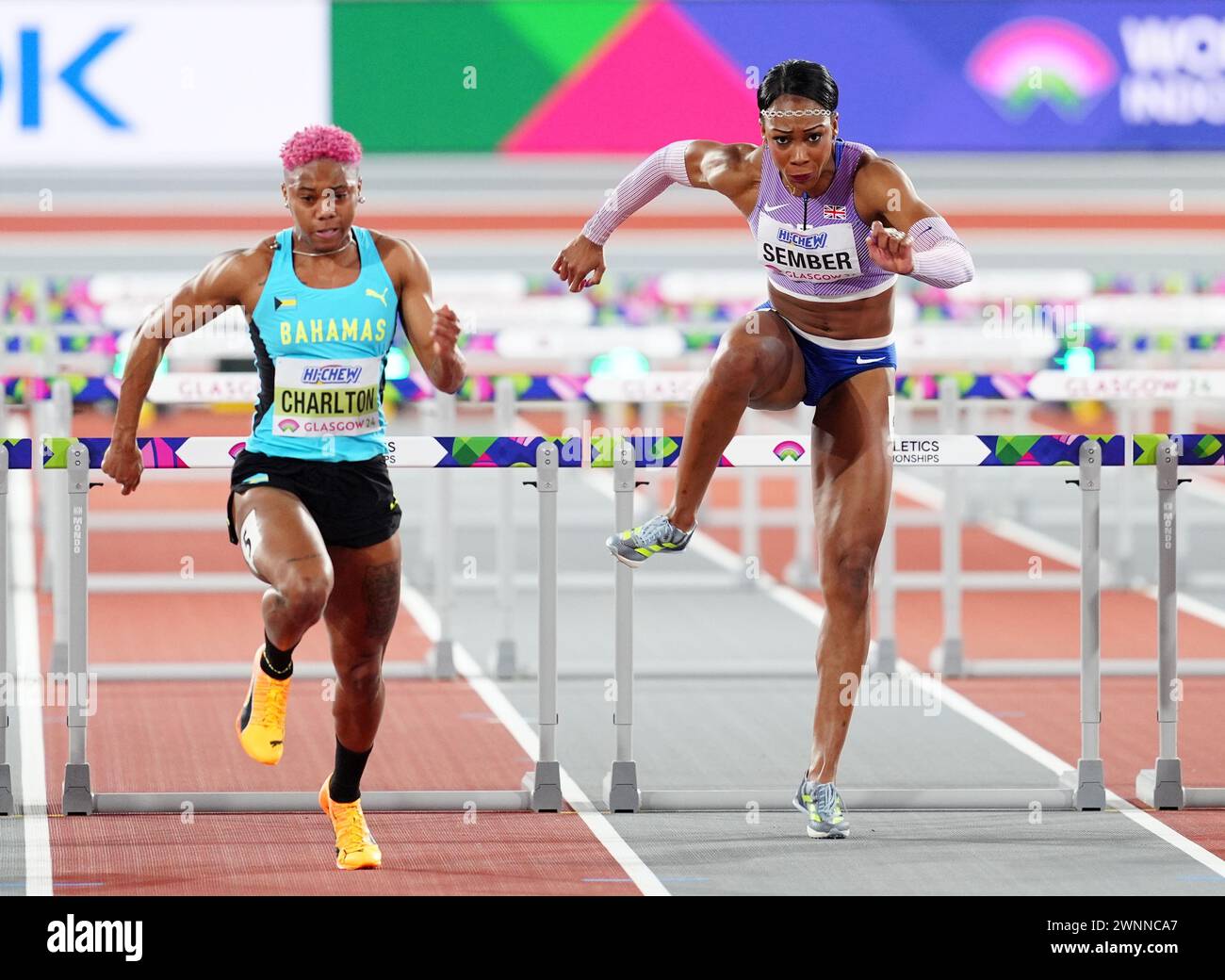 Great Britain's Cindy Sember (right) in the Women's 60m Hurdles semi ...