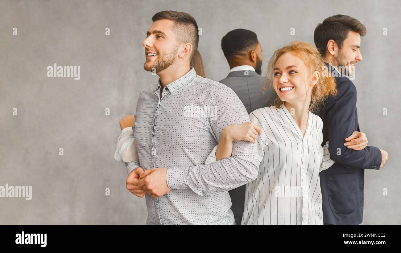 Business team bonding in circle at teambuilding lecture Stock Photo - Alamy