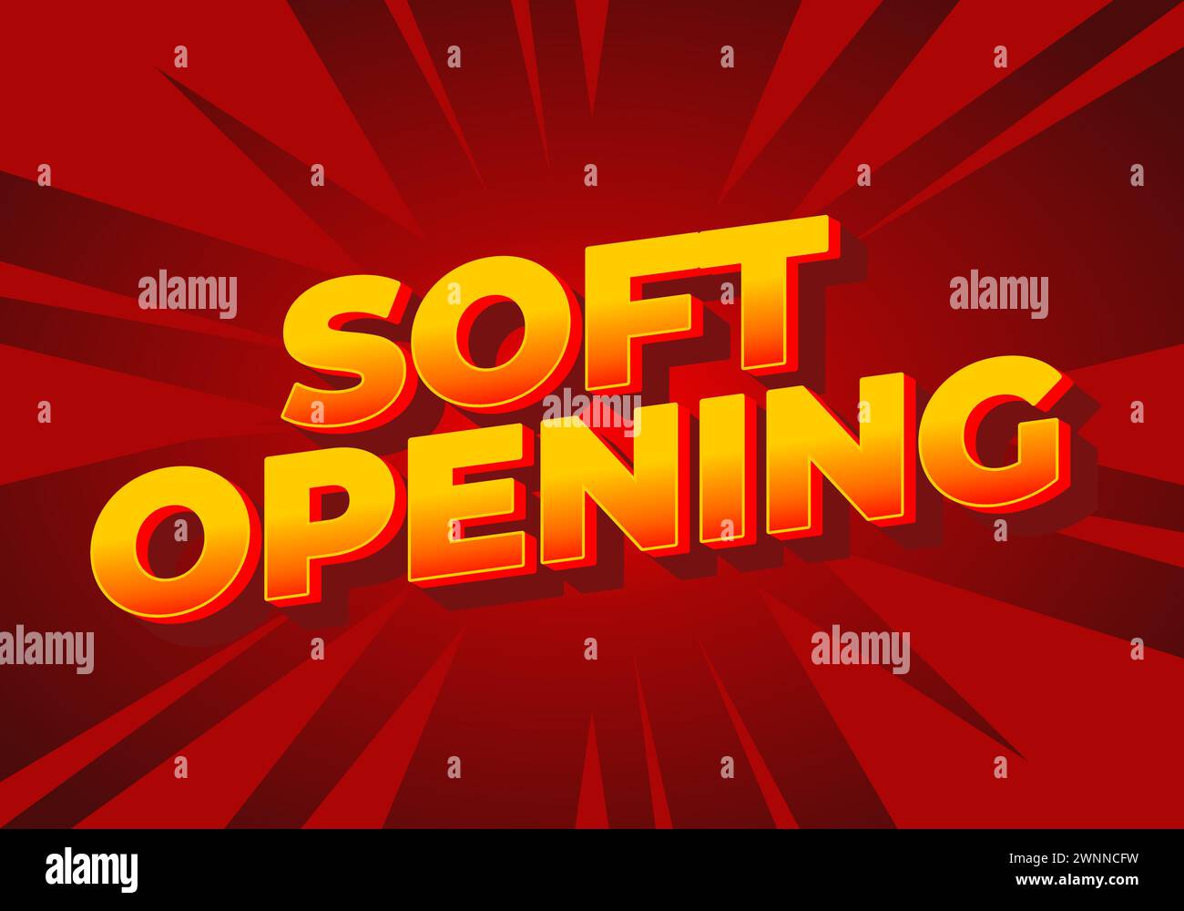 Soft opening. Text effect design in 3D look and eye catching colors ...