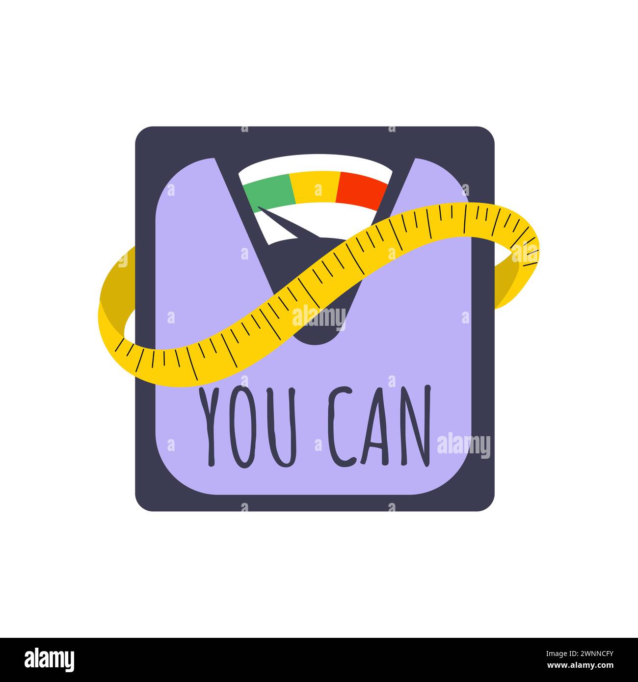 Handdrawn scale with centimeter tape and phrase You can. Vector weight ...