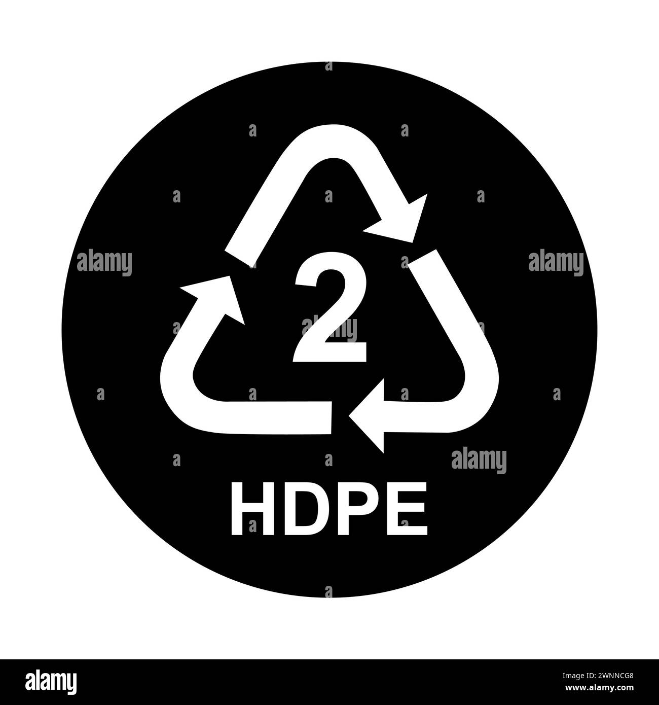 Plastic symbol, ecology recycling sign isolated on white background ...