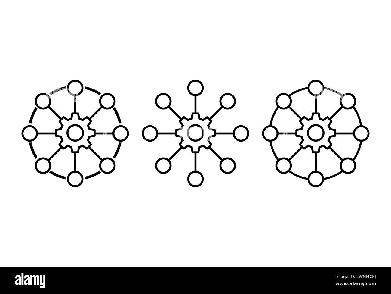 Set of Multichannel digital design icon, omnichannel flat web symbol ...