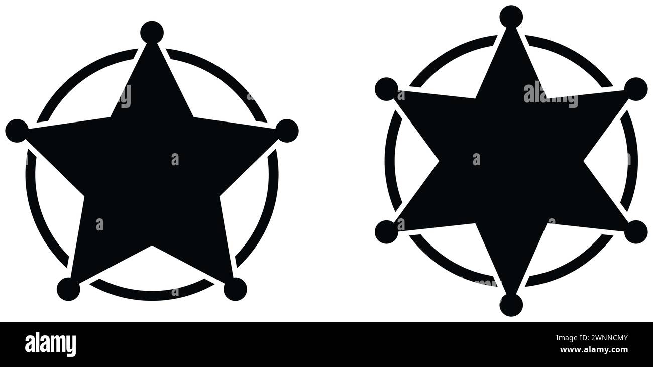 Sheriff star icon set basic simple design Stock Vector Image & Art - Alamy
