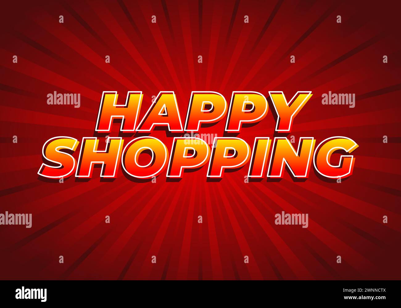 Happy shopping. Text effect design in 3D look with eye catching color ...