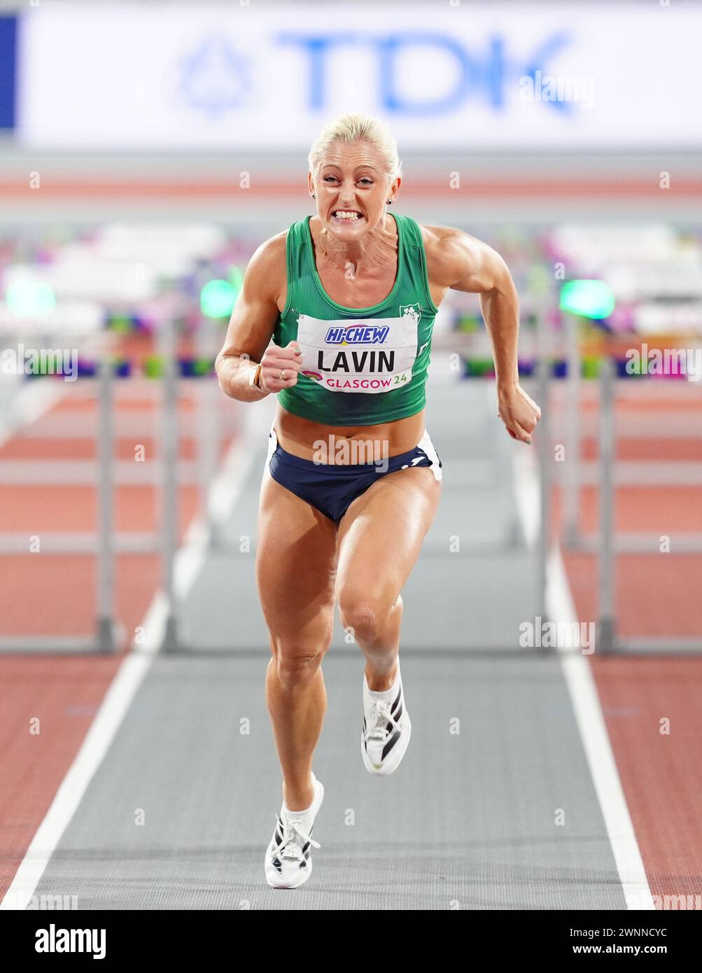 Ireland's Sarah Lavin in the Women's 60m Hurdles semi final heat 2 ...