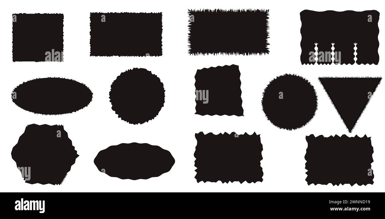 jagged rectangle in black color vector Stock Vector Image & Art - Alamy