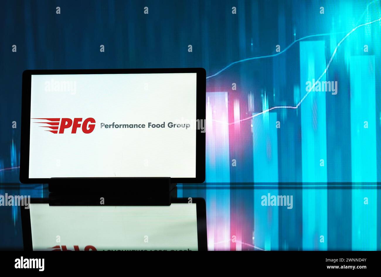 In this photo illustration, the Performance Food Group Company logo is ...