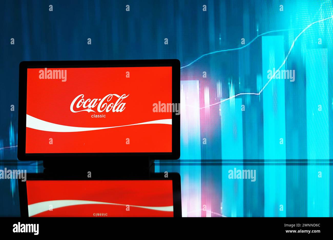 In this photo illustration, the Coca-Cola Company logo seen displayed ...