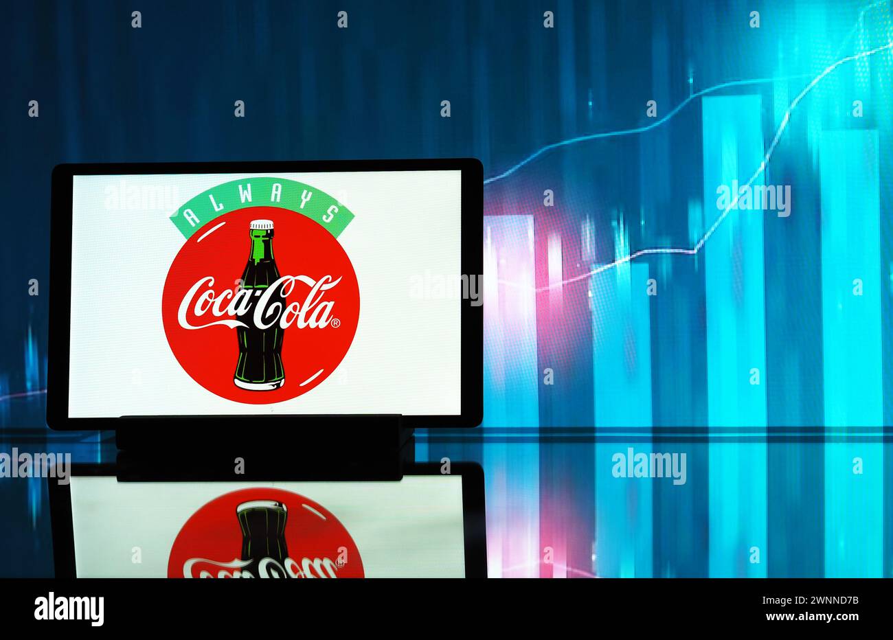 In this photo illustration, the Coca-Cola Company logo seen displayed ...