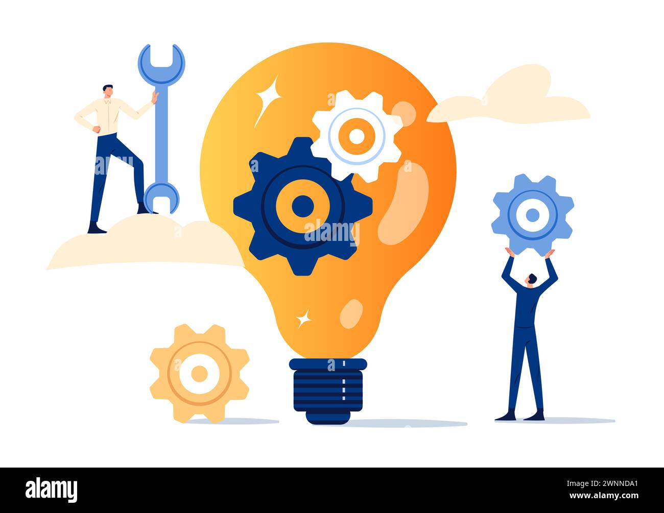 Teamwork new idea creative work vector Stock Vector Image & Art - Alamy