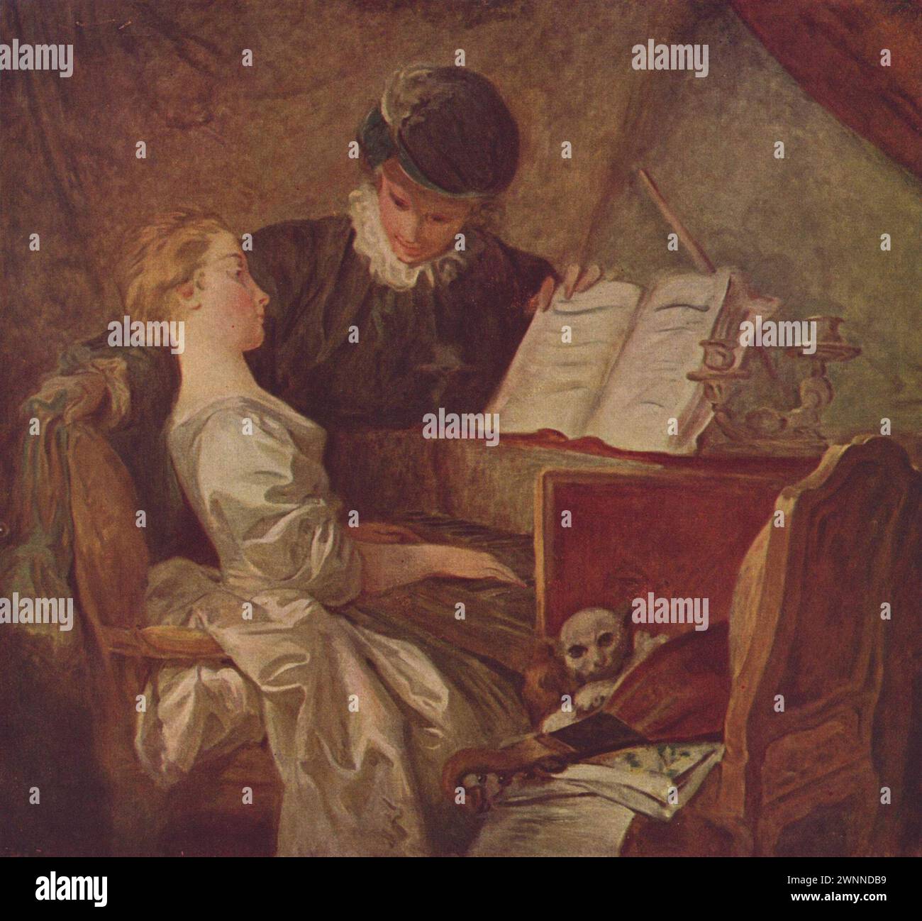 The Music Lesson is an oil-on-canvas painting by the French artist Jean ...