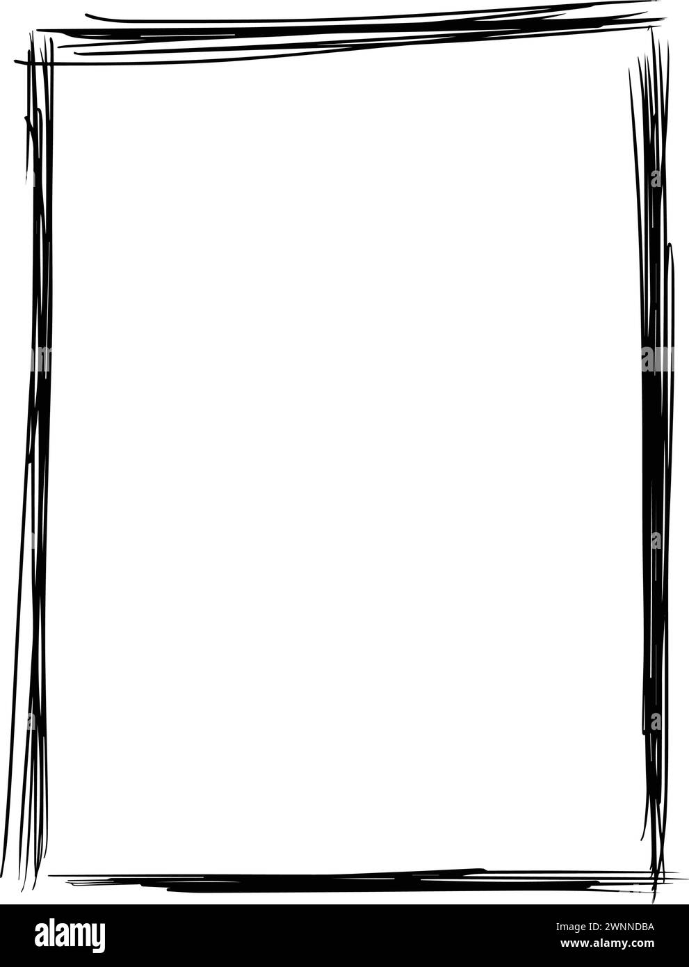 Frame border element, brush stroke grunge shape icon, vertical ...