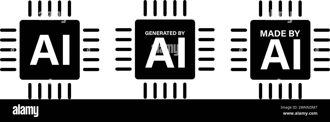 Made by AI processor icon set Stock Vector Image & Art - Alamy