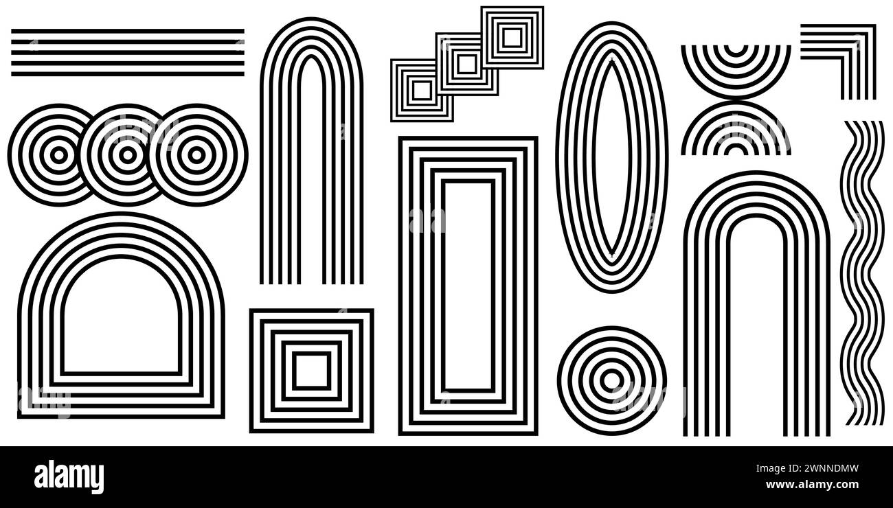 Set of zen arch, different form line elements Stock Vector Image & Art ...