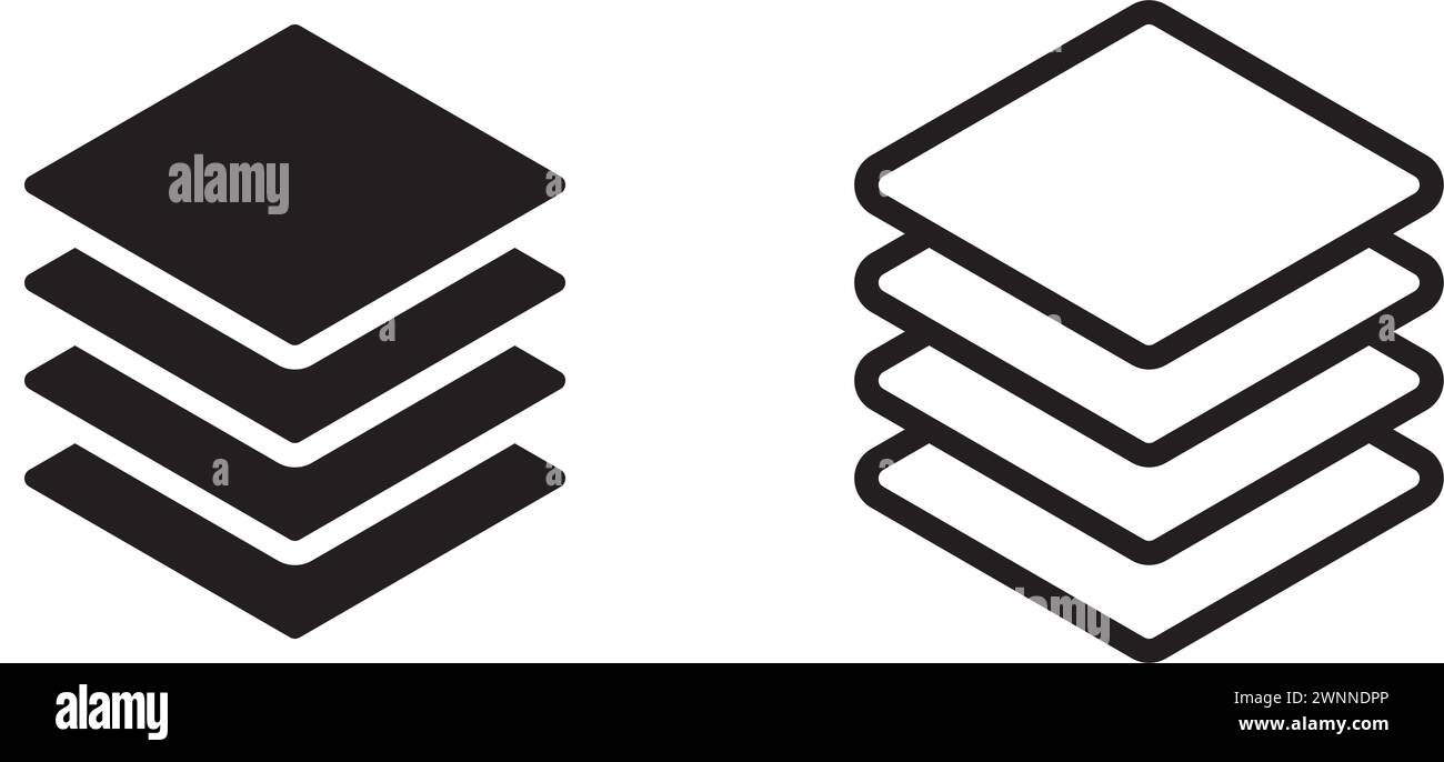 Layers icon symbol set basic simple flat design Stock Vector Image ...