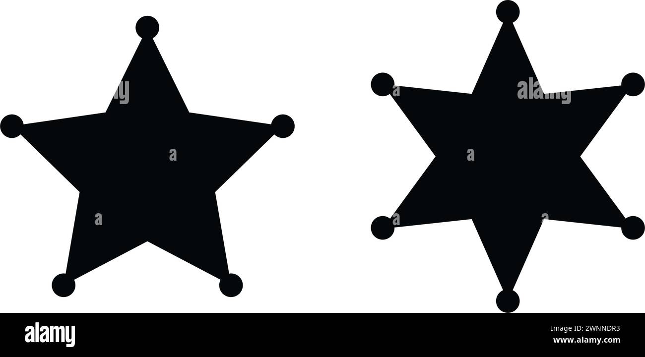 Sheriff star icon set basic simple design Stock Vector Image & Art - Alamy