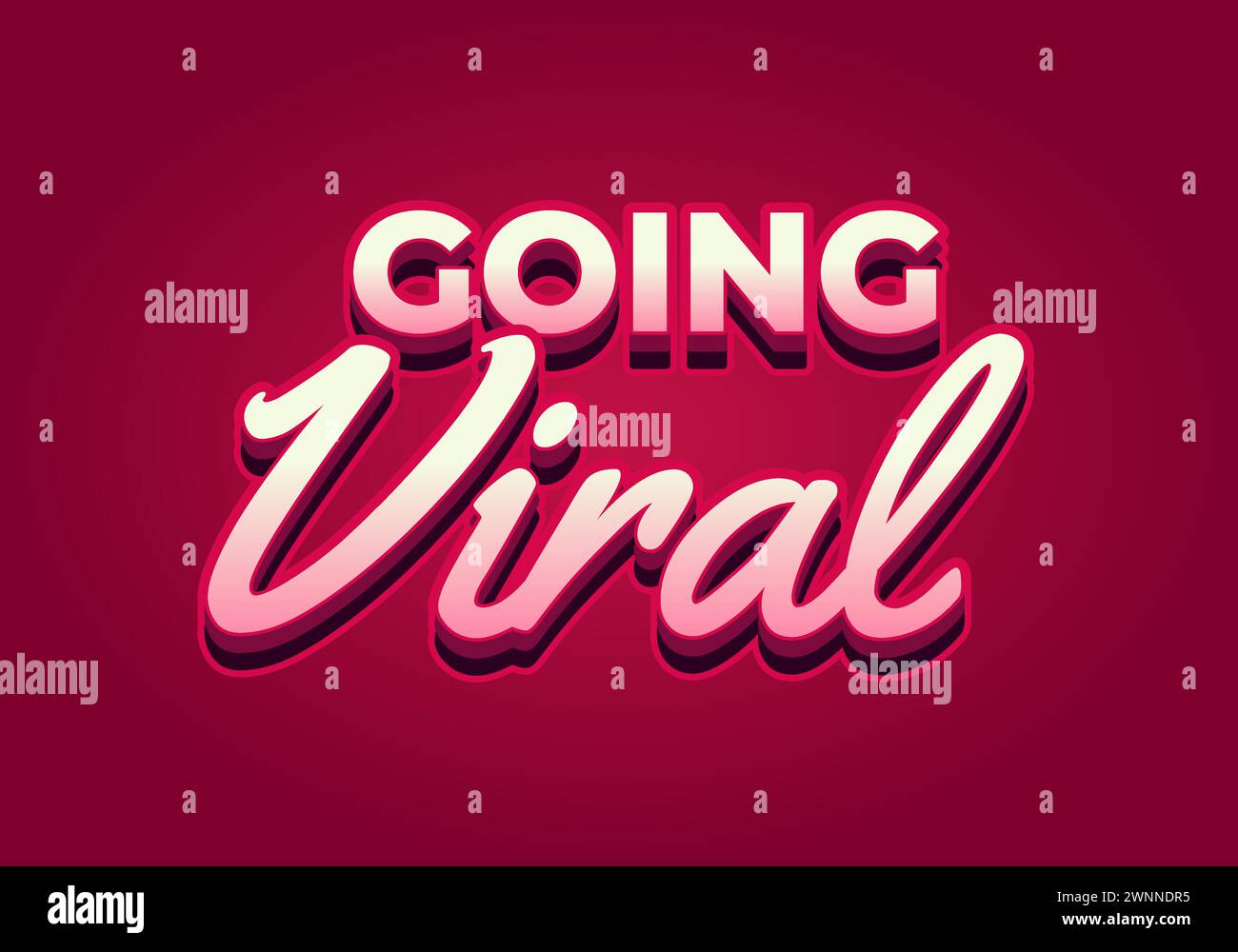 Going viral. Text effect design in eye catching color and 3D look ...