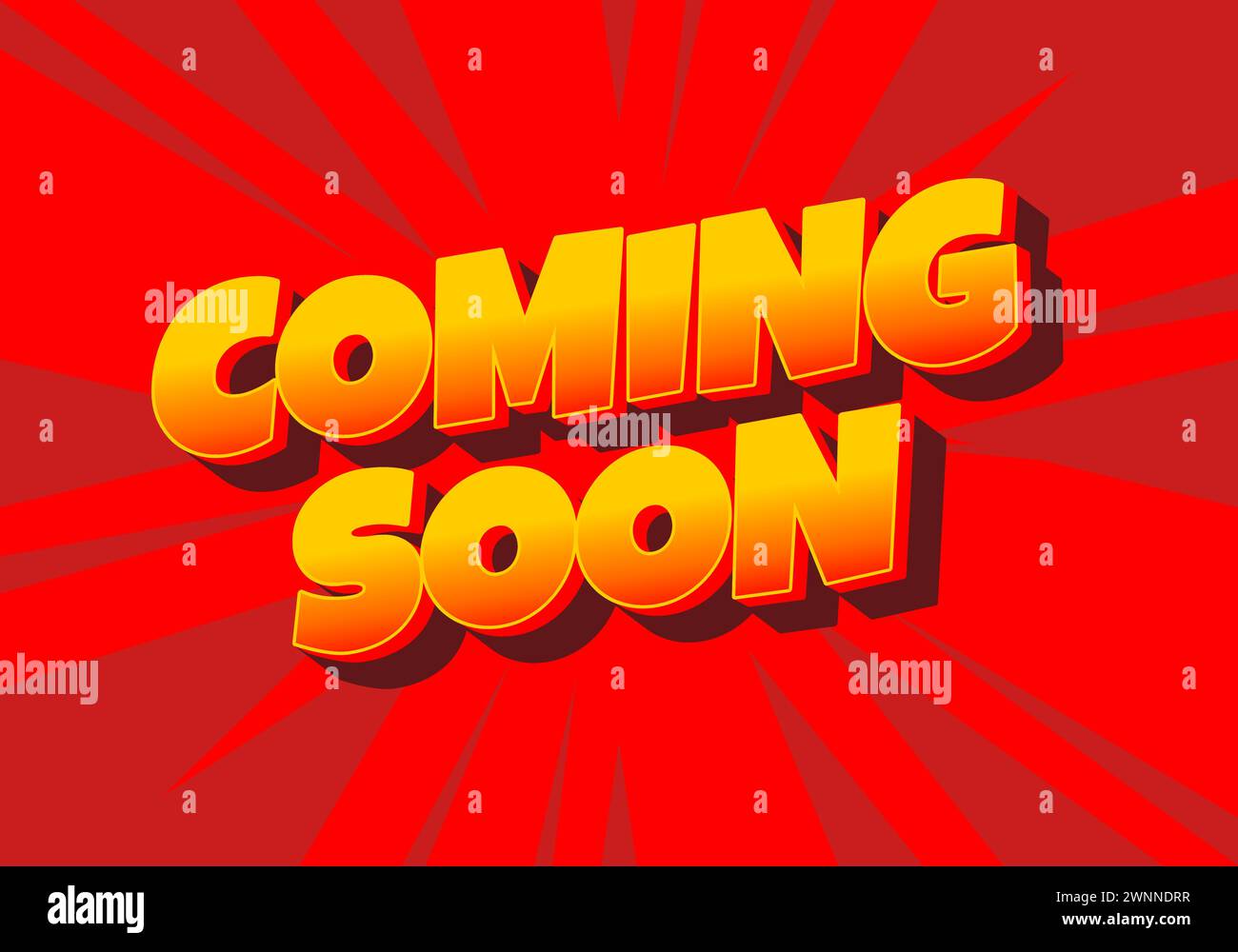 Coming soon. Text effect design in 3D look with eye catching colors ...