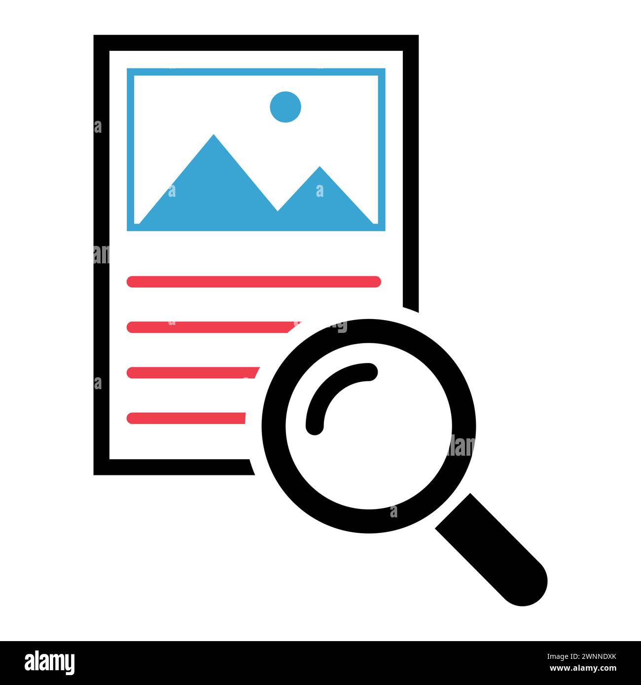 Search result icon, research data report sign, control analysis symbol ...