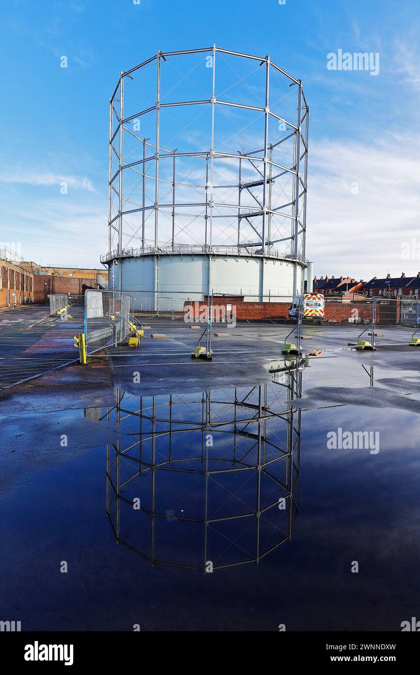 Gasometer at Crossgates in Leeds, West Yorkshire, that is scheduled to ...