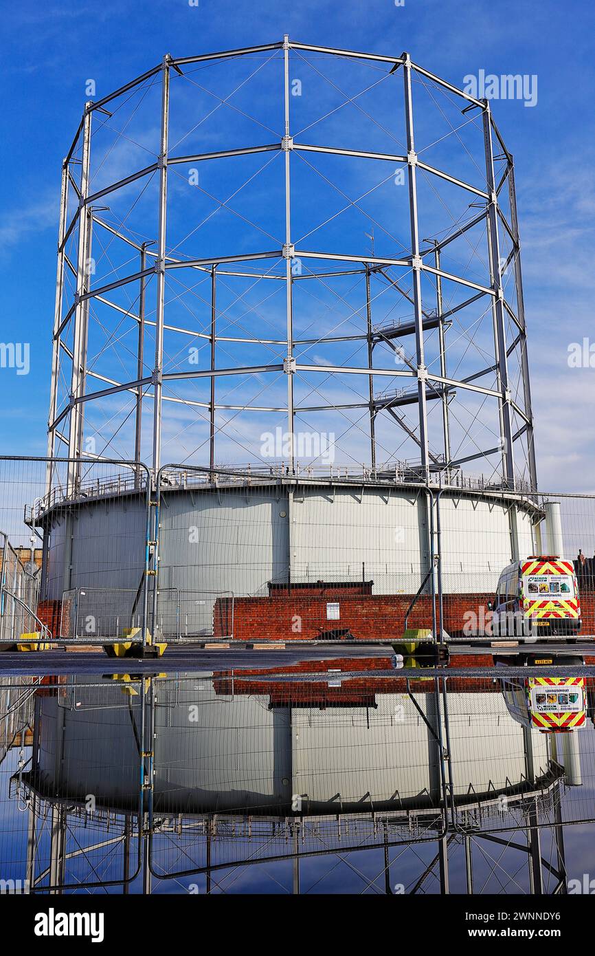 Gasometer at Crossgates in Leeds, West Yorkshire, that is scheduled to ...