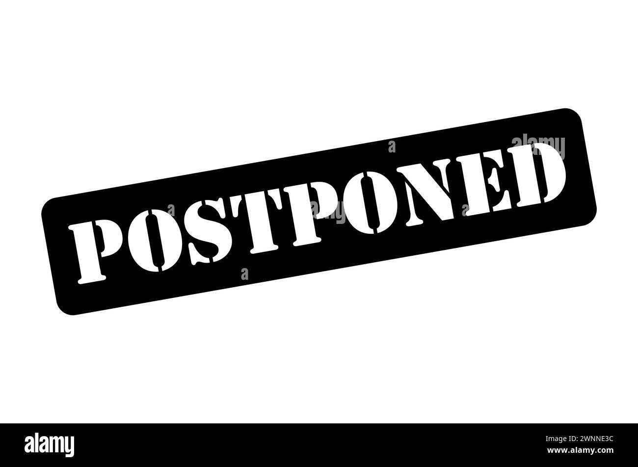 Postponed stamp symbol, label sticker sign button, text banner vector ...