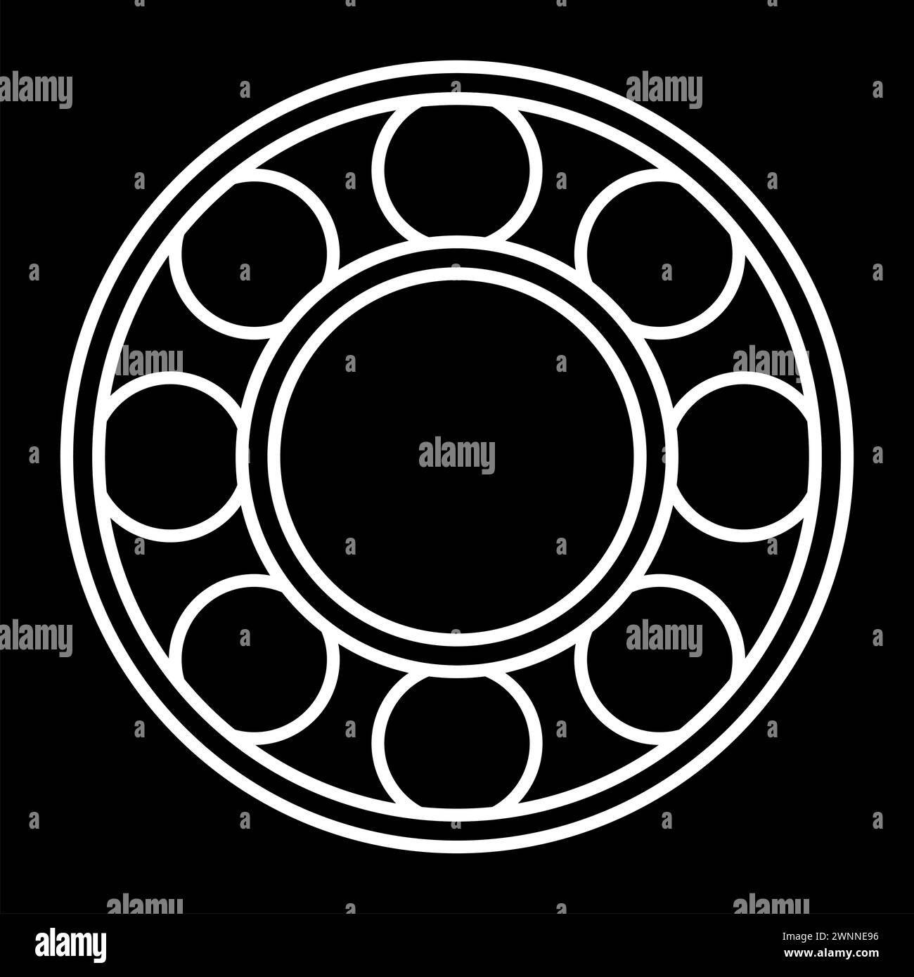 Bearing wheel icon, rolling ball sign, flat web design vector ...