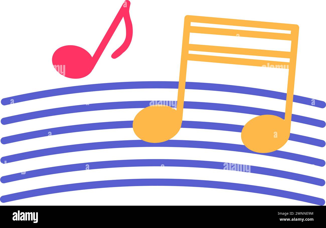 Notes musical Party melodies, birthday symbol. Simple style festive ...