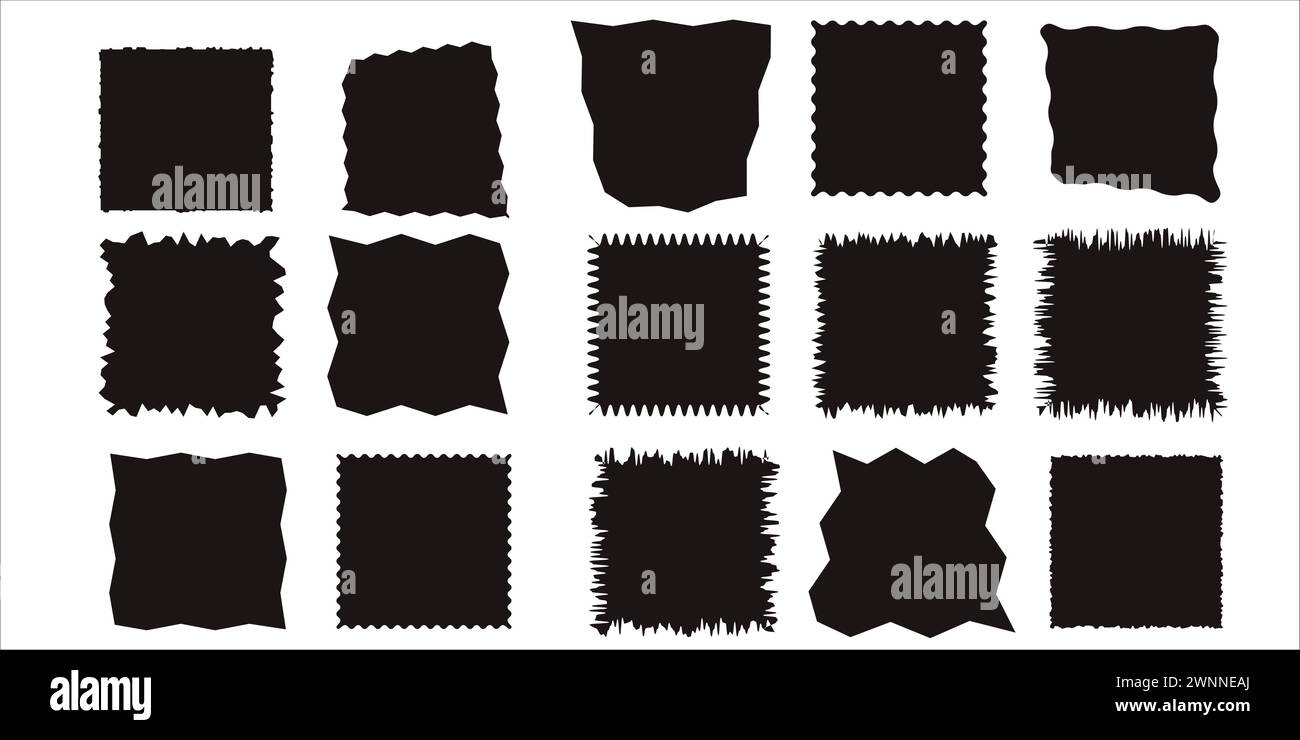 jagged rectangle in black color vector Stock Vector Image & Art - Alamy
