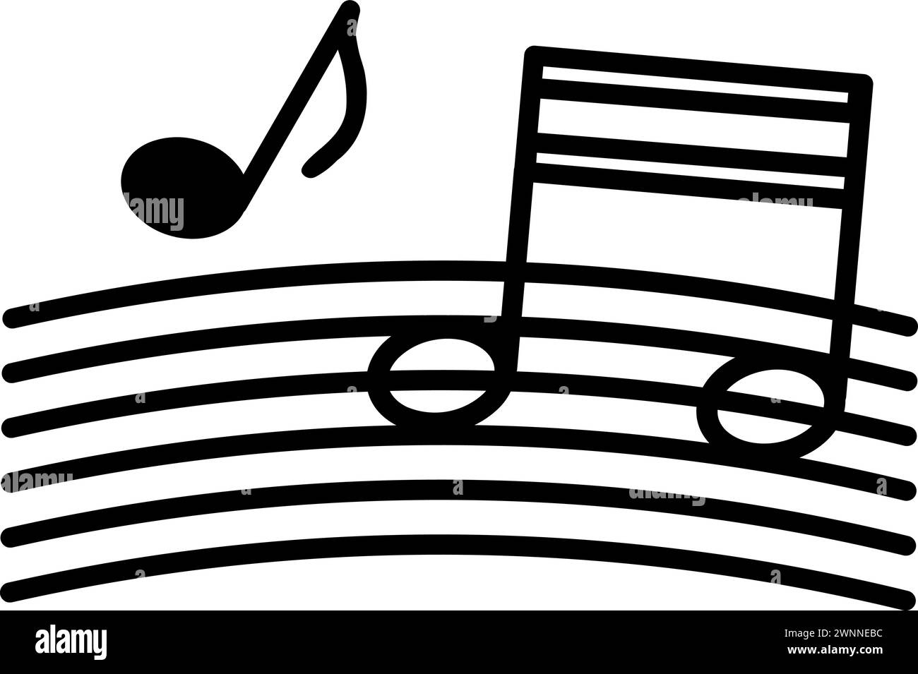 Notes musical melodies, birthday party symbol. Outline of festive ...