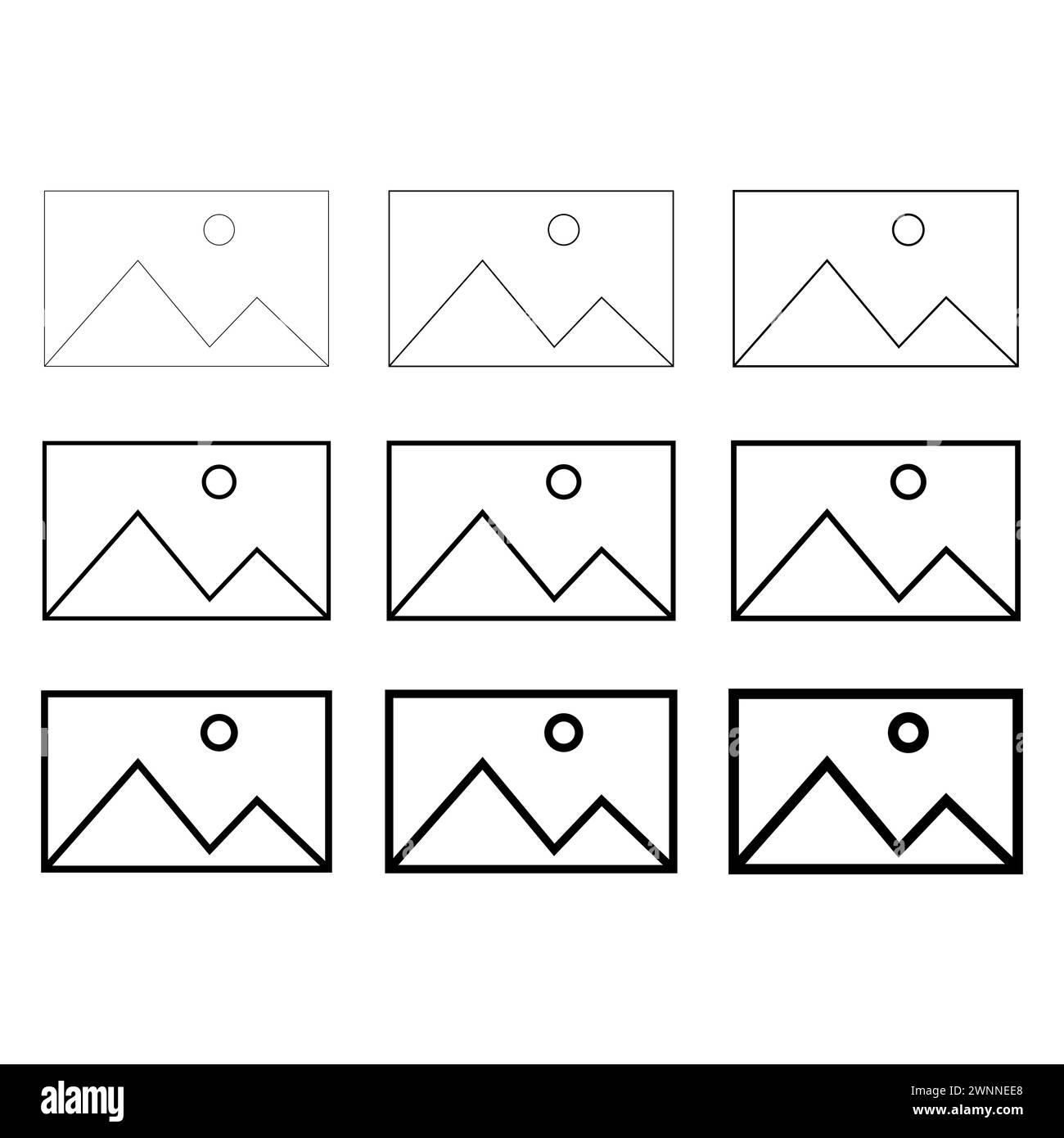 Set of No image vector symbol, missing available icon. No gallery for ...