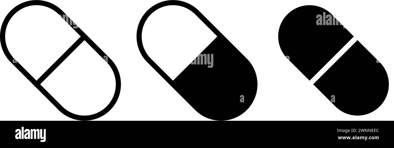 Pills icons basic simple design Stock Vector Image & Art - Alamy