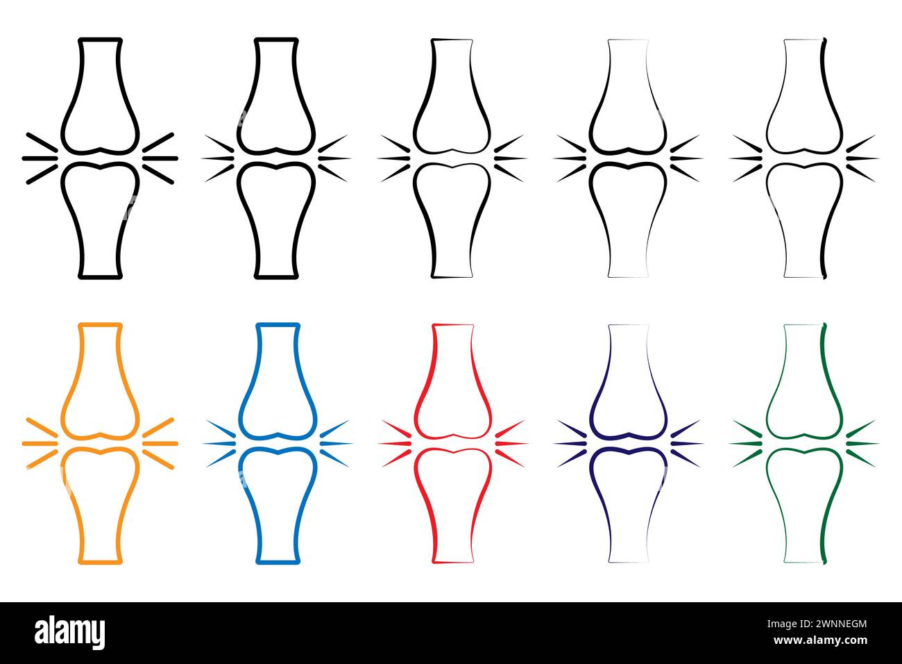 Bones joint icon is an isolated outline vector from human body parts ...