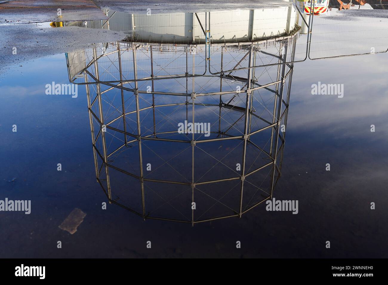 Gasometer at Crossgates in Leeds, West Yorkshire, that is scheduled to ...