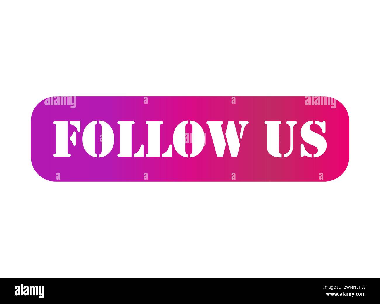 Follow us graphic concept symbol, speech button web label, vector ...