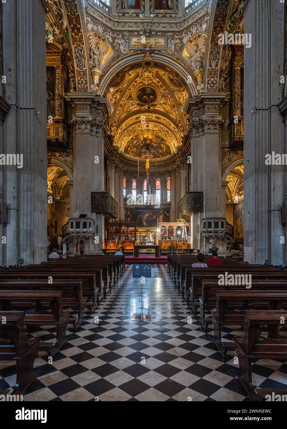 Magnificent interior of Santa Maria Maggiore Basilica, Bergamo's most ...