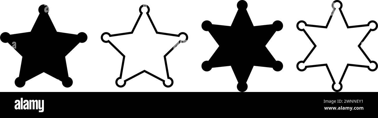 Sheriff star icon set basic simple design Stock Vector Image & Art - Alamy